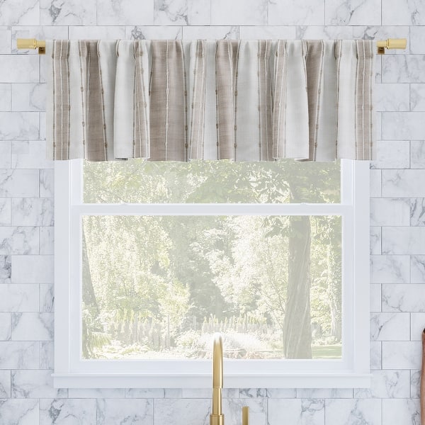 Archaeo Slub Texture Stripe Cotton Cafe Curtain Valance - On Sale - Bed ...
