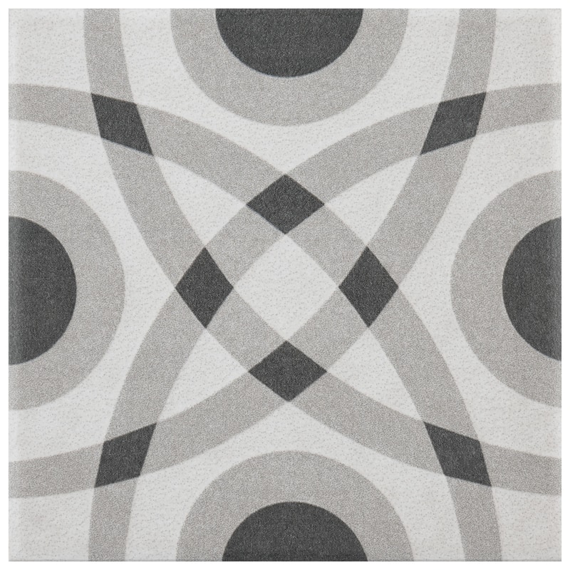 Merola Tile Twenties Mini Vintage 3-7/8" x 3-7/8" Ceramic Floor and ...