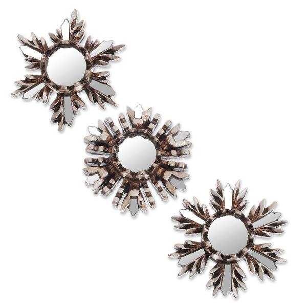 Handmade Snowflake Reflection Aluminum Mirrors, Set of 3 (Peru) - 3.9 ...