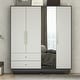 63inch Wardrobe Large Storage Cabinets with Mirror Bedroom ARMOIRES ...