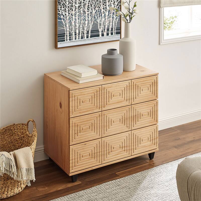 BIKAHOM Solid Wood 3 Drawer Dresser for Bedroom, Storage Organizer for ...
