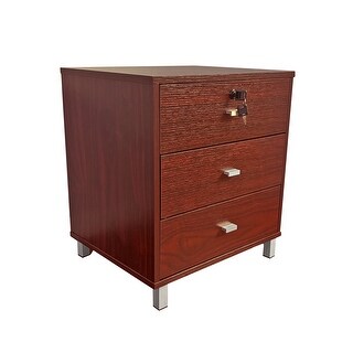 Three Drawer Nightstand Locking Top Drawer Metal Drawer Glides Metal ...