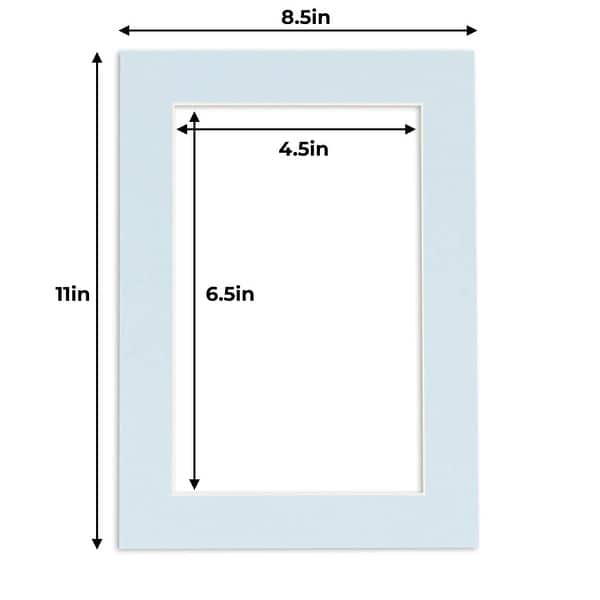 5x7 Mat for 8.5x11 Frame - Precut Mat Board Acid-Free Baby Blue 5x7 ...