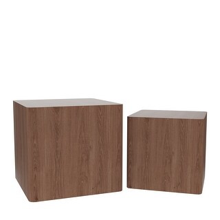 Walnut Square Nesting Tables Set for Living Room - Bed Bath & Beyond ...