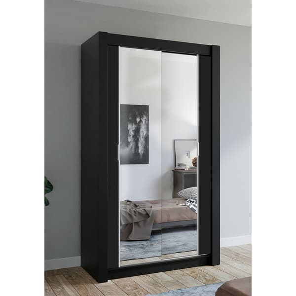 Coronado Modern Wooden Wardrobe - Armoire with Mirror - 36 Inch Wide ...