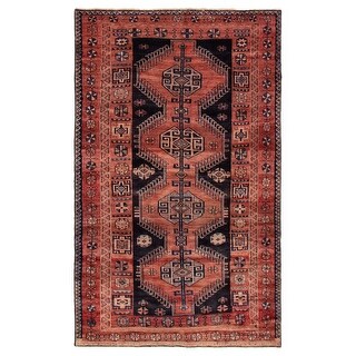 ECARPETGALLERY Hand-knotted Melis Vintage Copper, Navy Wool Rug - 5'6 x ...