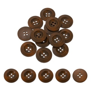 Wooden Buttons, 4 Hole Round Wood Sewing Button Craft for DIY Craft ...