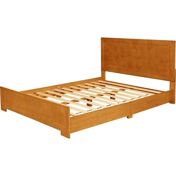Oxford Wooden Platform Bed in Cherry Finish - Bed Bath & Beyond - 17116915