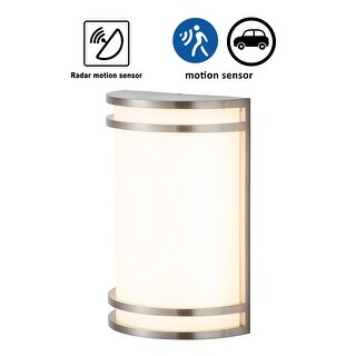 1-Light Brushed Nickel Aluminum 15-Watt LED Radar Sensor Outdoor Wall ...