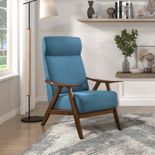 Upholstered Accent Chair With Cushion Seat and Back and Solid Wood ...