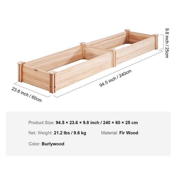 VEVOR Wooden Planter Box 7.9x2x0.8ft & 3.7x3.7x1.7ft Outdoor Planting ...