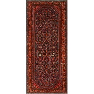 Fine Vintage Distressed Bramwell Navy/Orange Runner - 3'10" x 9'0 ...