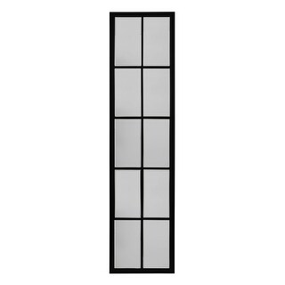 Alden Décor Linear Metal Grid Mirror with Paned Beveled Glass - Black ...