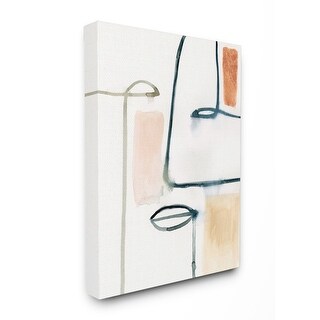 Stupell Color Block Organic Line Facial Features Abstract Canvas Wall ...