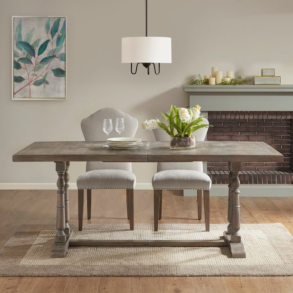 Tristan Natural/Grey Rectangular 2-pedestal Dining Table by Martha ...