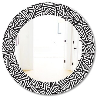 Designart 'Geometric Cream Block I' Printed Modern WallMirror ...