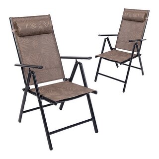 Outdoor Folding Chair Adjustable Reclining Lawn Chair Folding with 7 ...