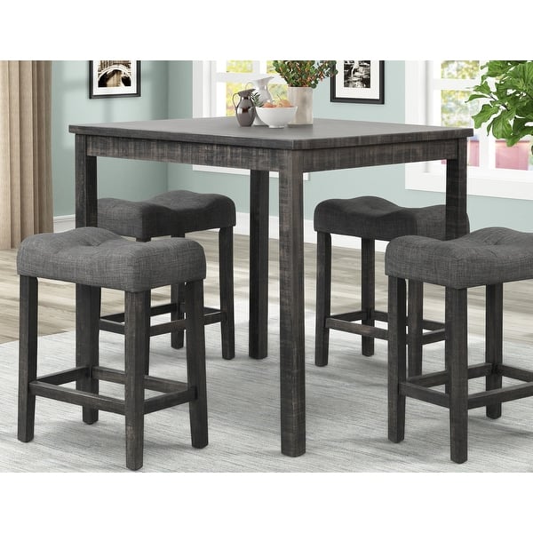 Best Master Furniture Wood Square 36 x 36 Counter Height Rustic Table ...