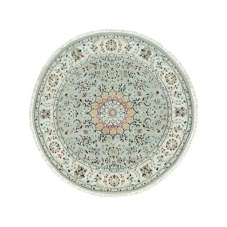 Spring Meadow Gray, Hand Knotted Nain with Center Medallion Flower ...