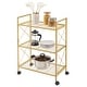 3-Tier Metal Storage Rack with Wheels with Mesh Shelving Unit and X ...