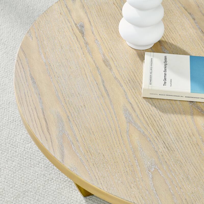 36" Round Coffee Table,Wooden Coffee Tables for Living Room Reception ...