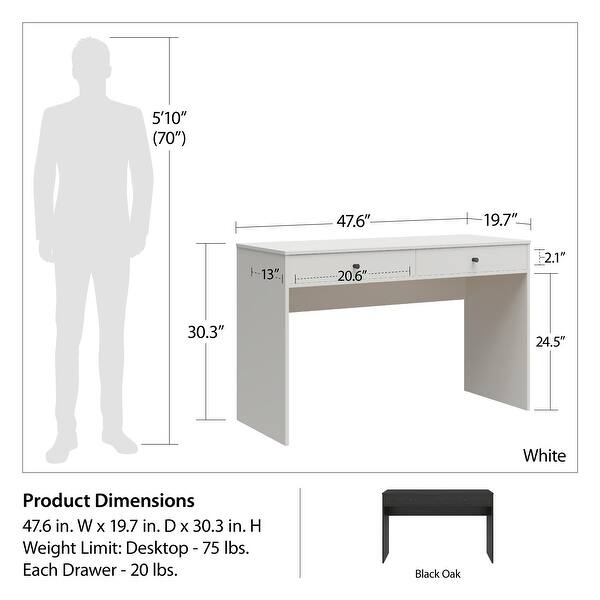 Ameriwood Home Cantell 2 Drawer Desk - Bed Bath & Beyond - 36742773