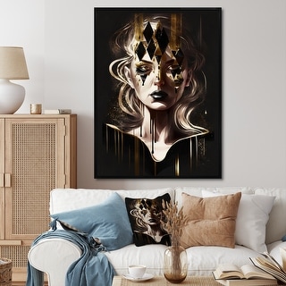 Designart "Shapes Of A Woman"S Being V" Modern Woman Framed Wall Art ...