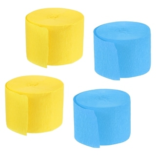 Crepe Paper Streamers 4 Rolls 72ft in 2 Colors (Dark Blue,Yellow ...