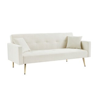 Velvet Convertible Folding Futon Sofa Bed, Modern Elegant Velvet Sofa ...