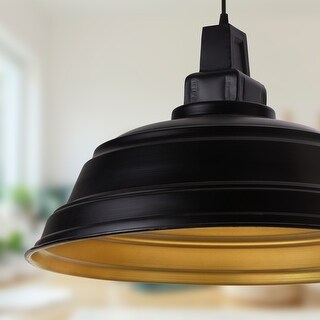 Fabron River of Goods Black Metal 20.5-Inch Pendant Light with ...