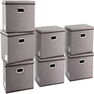 Large Foldable Storage Bins with Lids 7-Pack - Bed Bath & Beyond - 39310935