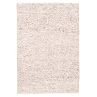 ECARPETGALLERY Hand-knotted Silk Shadow Cream Wool Rug - 4'0 x 5'11 ...