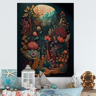 Designart 'Bounties And Blooming Wilderness Blessings VI' Coastal Wood ...