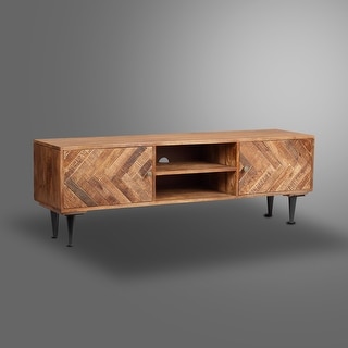 Retro Wood TV Stand for TVs up to 65", Media Storage Cabinet with ...