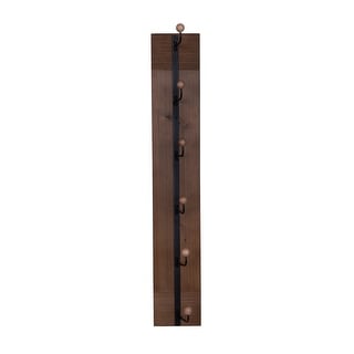 Stratton Home Decor 36" Vertical Mounted Wall Hook with Dark Brown Wood ...