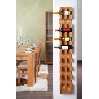 Wall Mounted Solid Oak Wood Wine Rack - Bed Bath & Beyond - 36703164