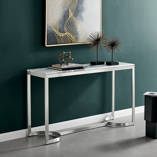Aristo Luxe Marble and Chrome Console Table - Bed Bath & Beyond - 40469441