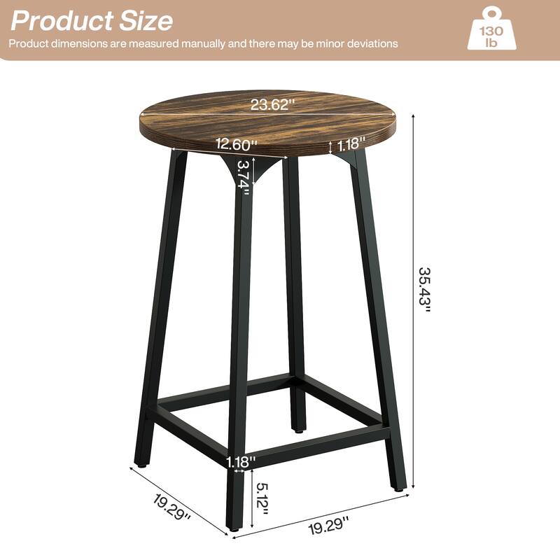 35.4'' High Top Bar Table, Small Round Cocktail Counter Height Table ...