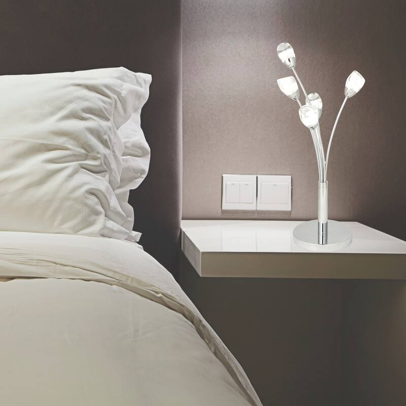 Crystal Flowers 5 Light LED Table Lamp - N/A - Overstock - 16278677