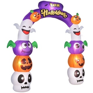 Inflatable Halloween Archway with LED Lights, Pumpkins, Skulls, Bats ...