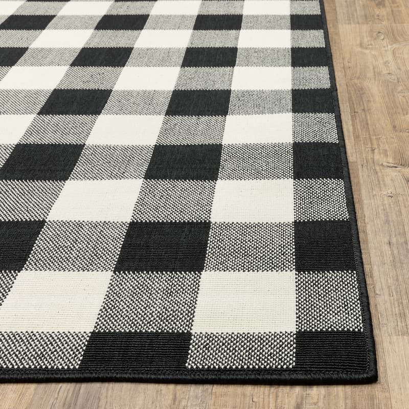 Style Haven Gingham Check Indoor/Outdoor Area Rug.. - On Sale ...