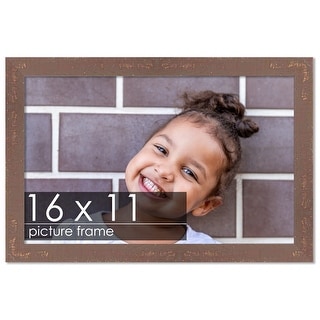 16x11 Shabby Chic / Farmhouse Brown Complete Wood Picture Frame with UV ...