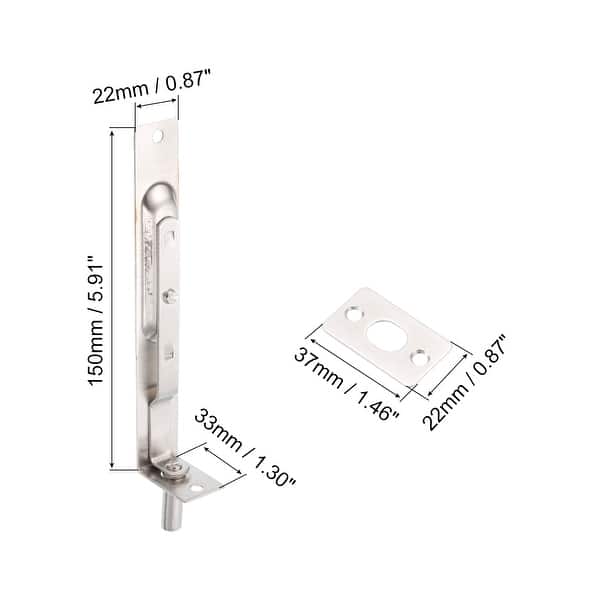 6 Inch Stainless Steel Door Concealed Slide Lock Latch Flush Bolt - Bed ...