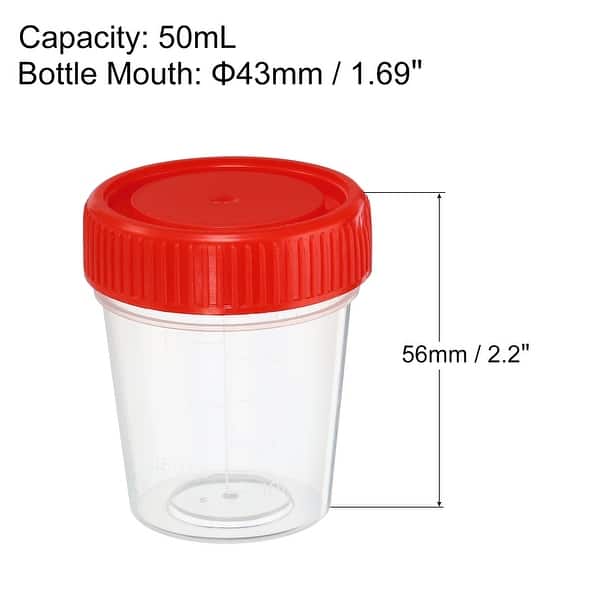 50mL Sample Cups Sample Containers Leak Proof Screw Cap for Lab Home ...