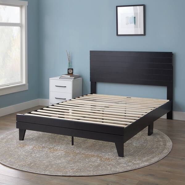 Brookside Mabel Shiplap Platform Bed Frame with Headboard - Bed Bath ...