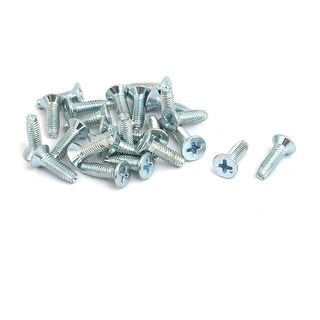 M3x10mm Countersunk Phillips Head Triangle Thread Screw Bolt Silver ...