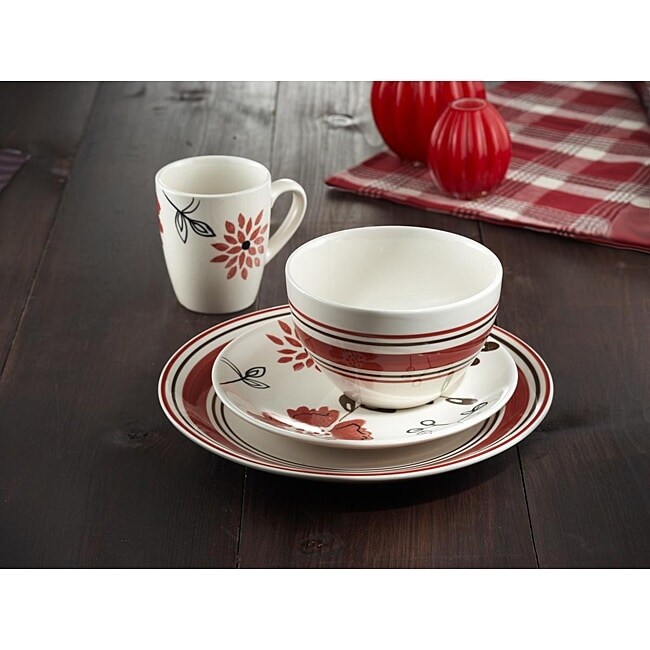 American Atelier Ashby Chili Red 16-piece Dinnerware Set - Bed Bath ...