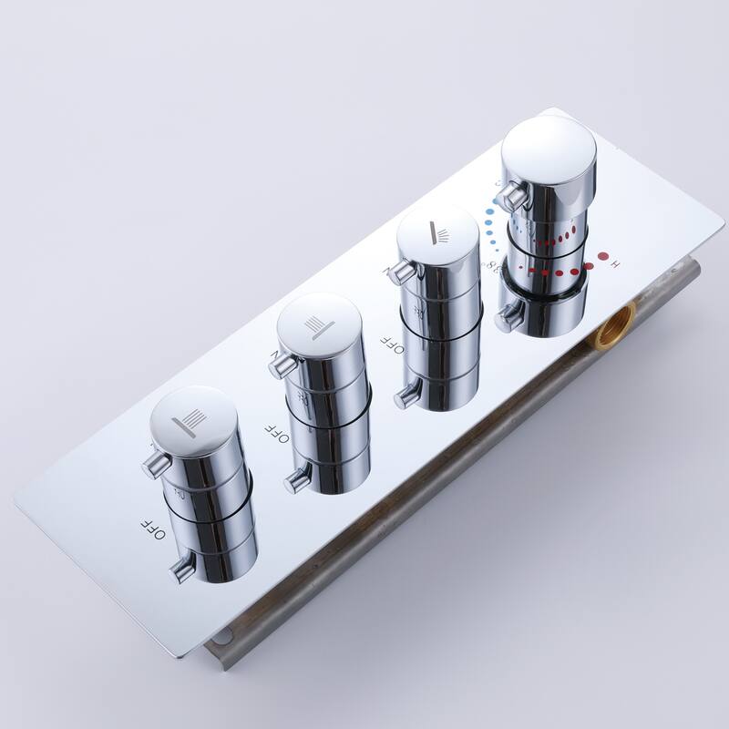 Thermostatic Complete Shower System With Embedded Valve - Overstock ...