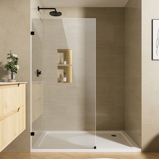 Modern Frameless Fixed Shower Door Panel with 3/8" (10mm) Thick Clear ...