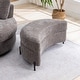 32.7" W Upholstered Half Moon Storage Ottoman Footrest Footstool - Bed ...